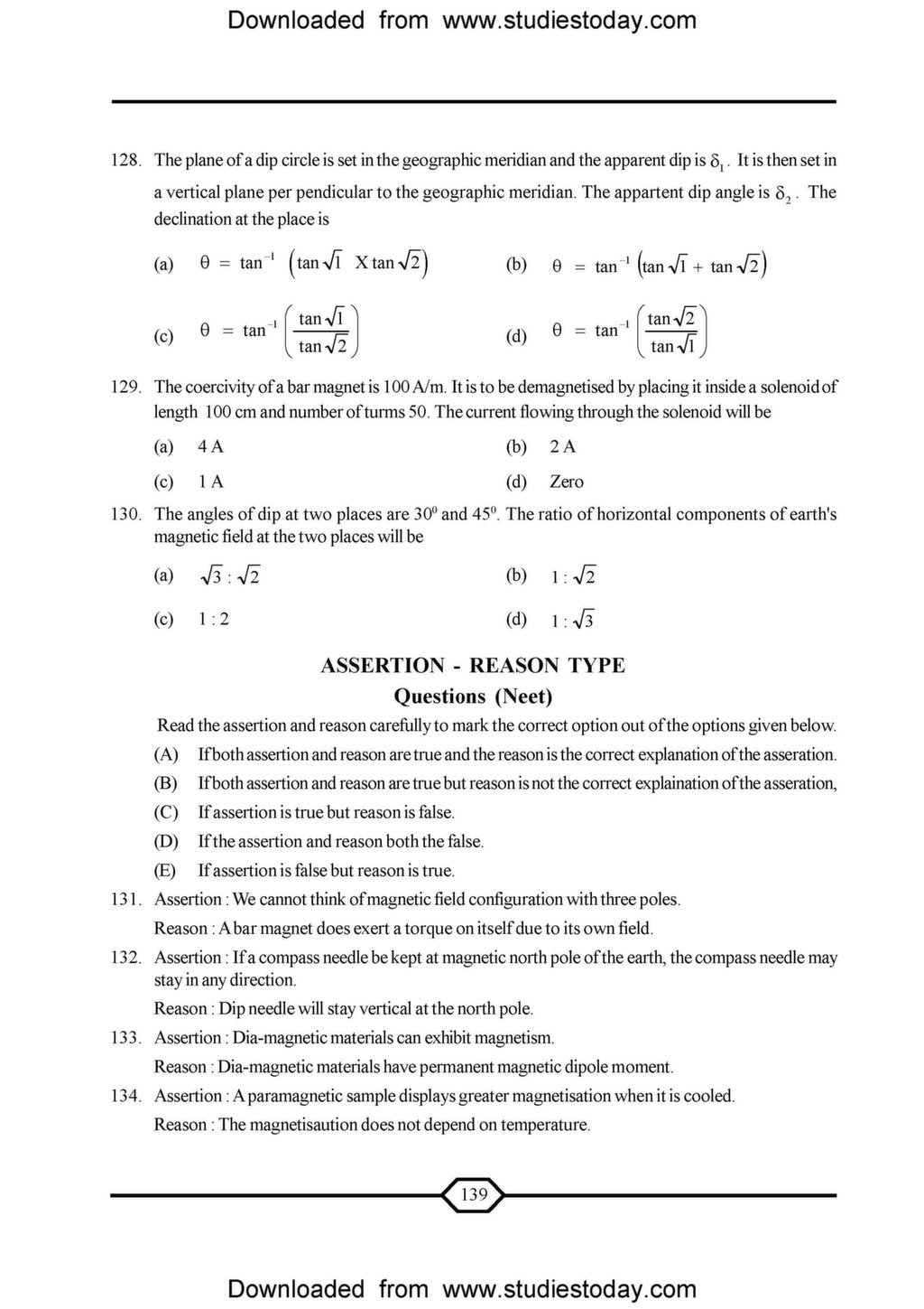 NEET UG Physics Ocsillations and Waves MCQs | Neet Exam PDF